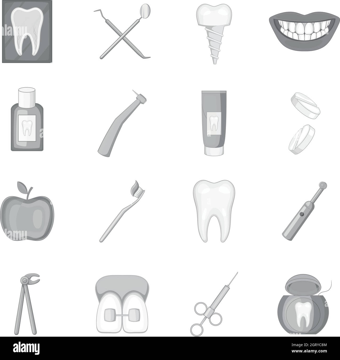 Dentist icons set, monochrome style Stock Vector Image & Art - Alamy