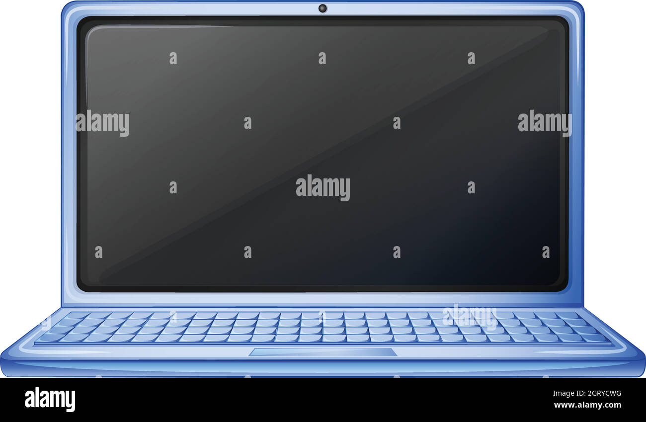 Blue laptop technology computer Stock Vector Images - Alamy