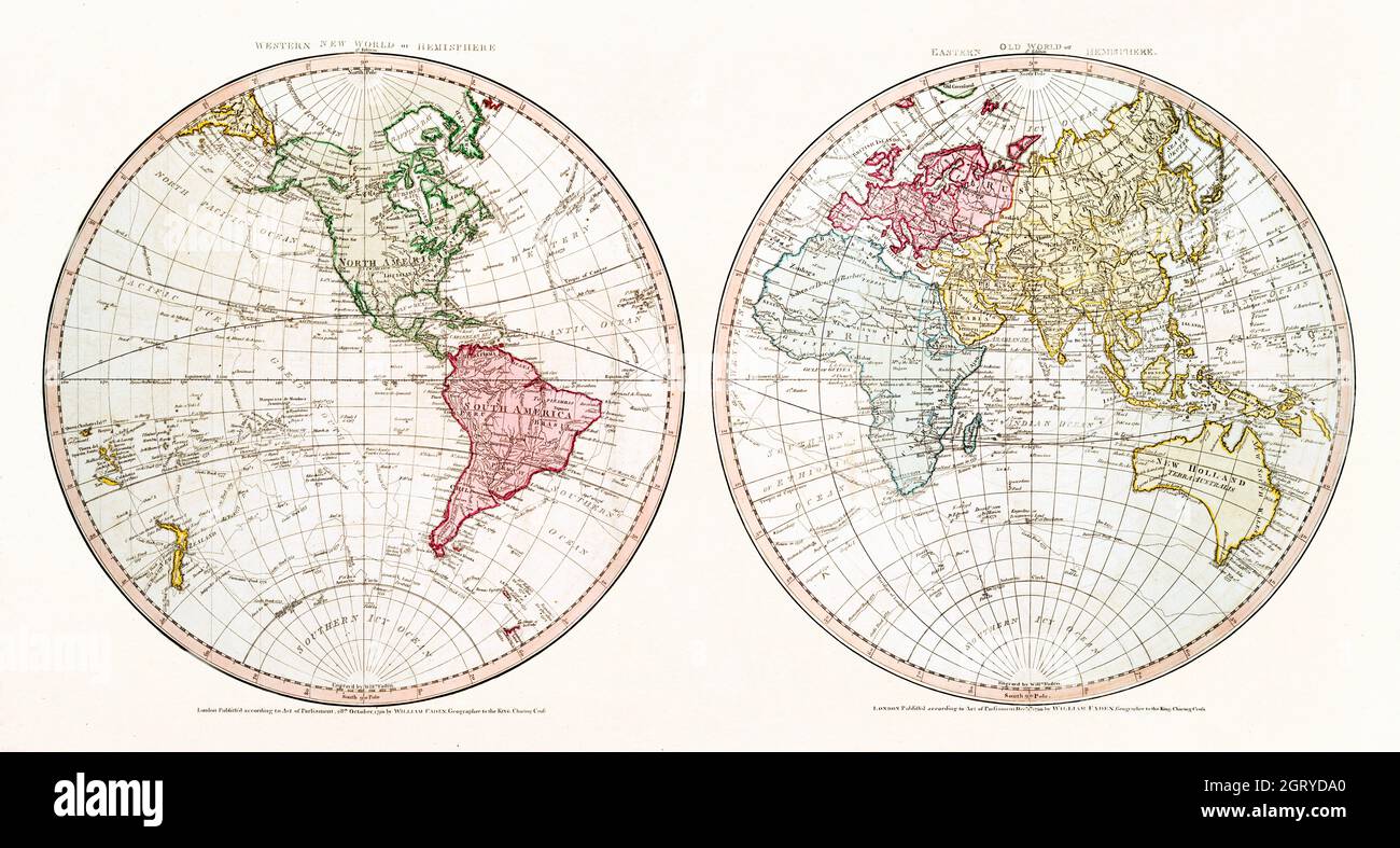Western And Eastern Hemisphere Map