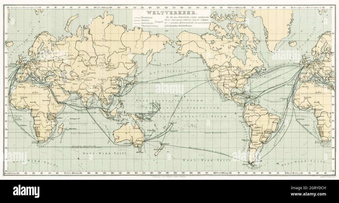 1800s world map hi-res stock photography and images - Alamy