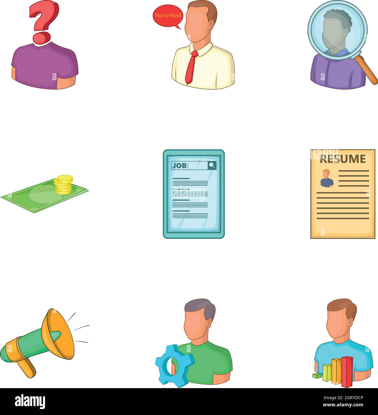 Employment agency icons set, cartoon style Stock Vector Image & Art - Alamy