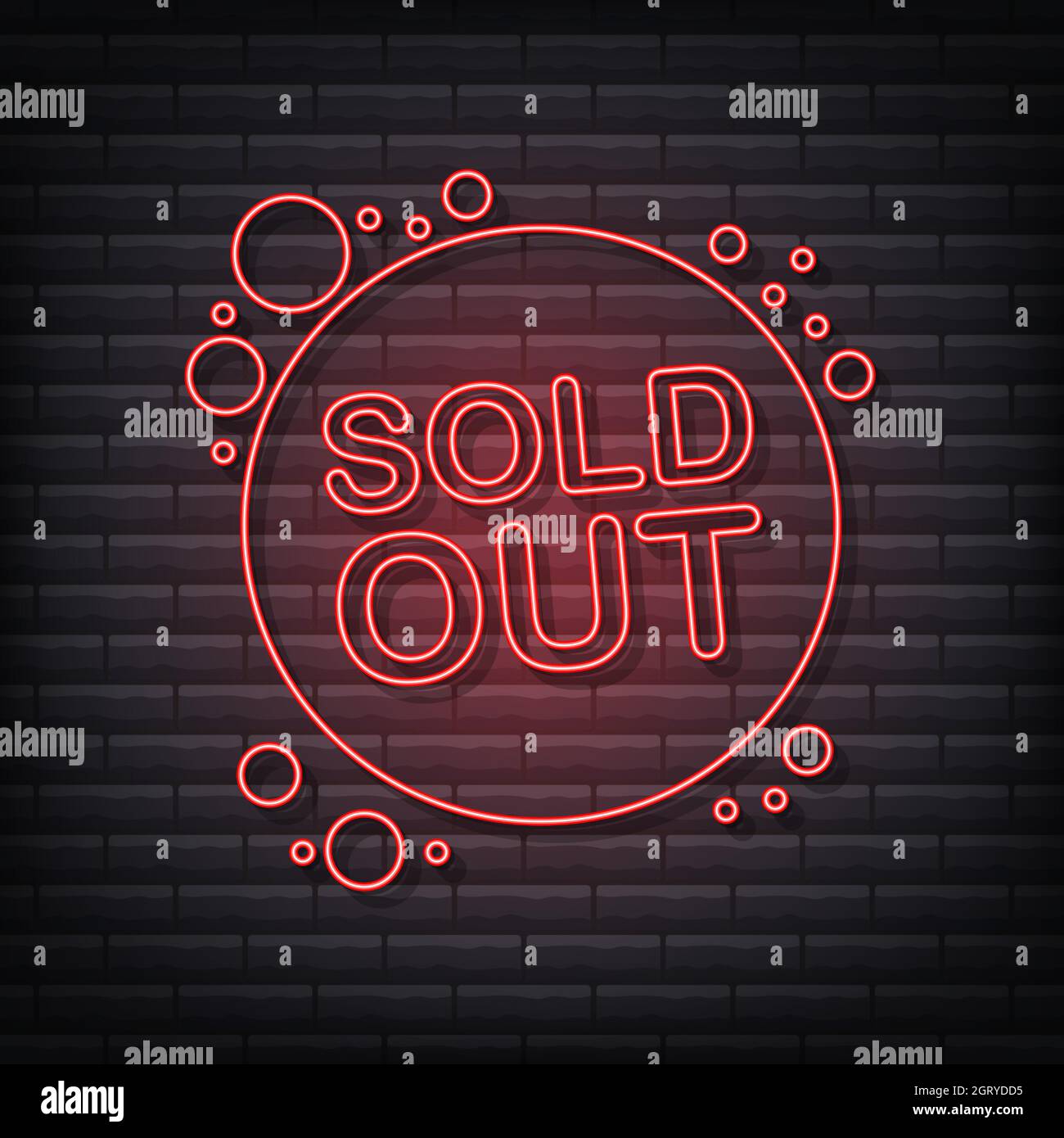 Web neon banner - Sold out. Bubble icon. Vector illustration Stock ...