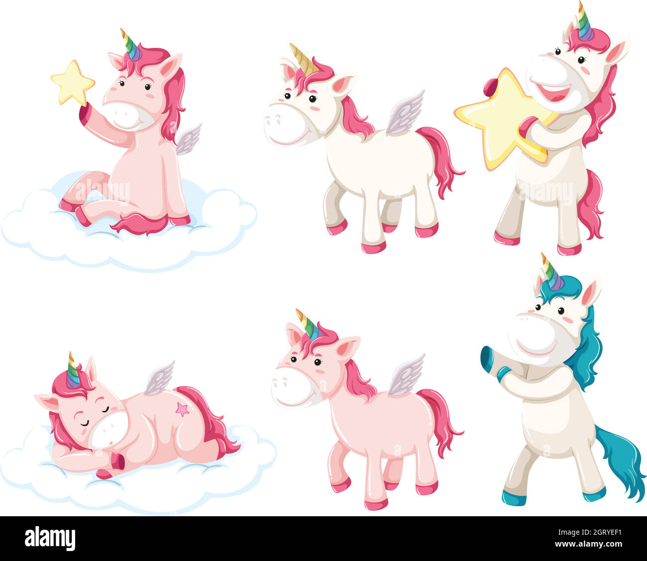 Set fairy tale unicorn Cut Out Stock Images & Pictures - Alamy