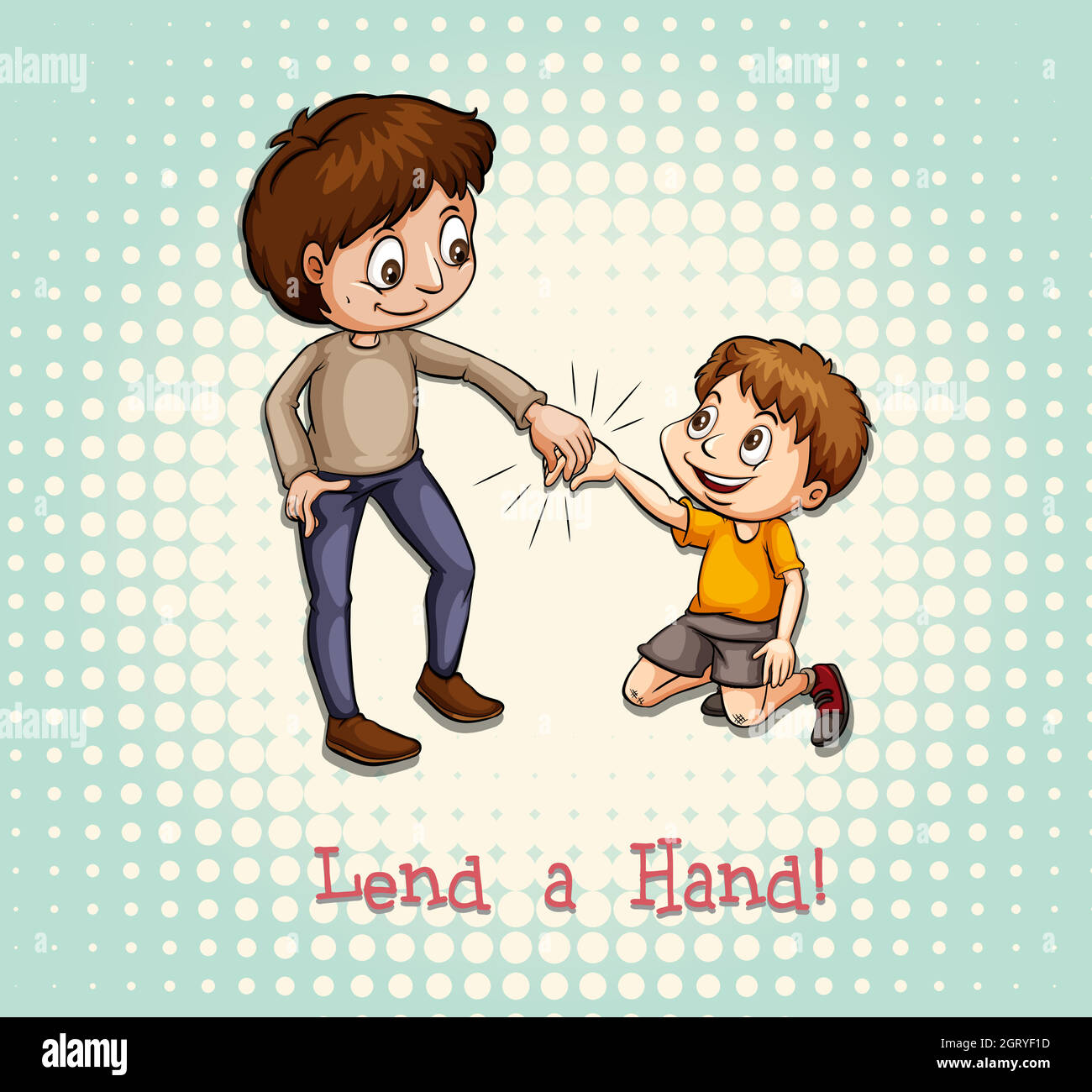 Happy child hand holding Stock Vector Images - Alamy