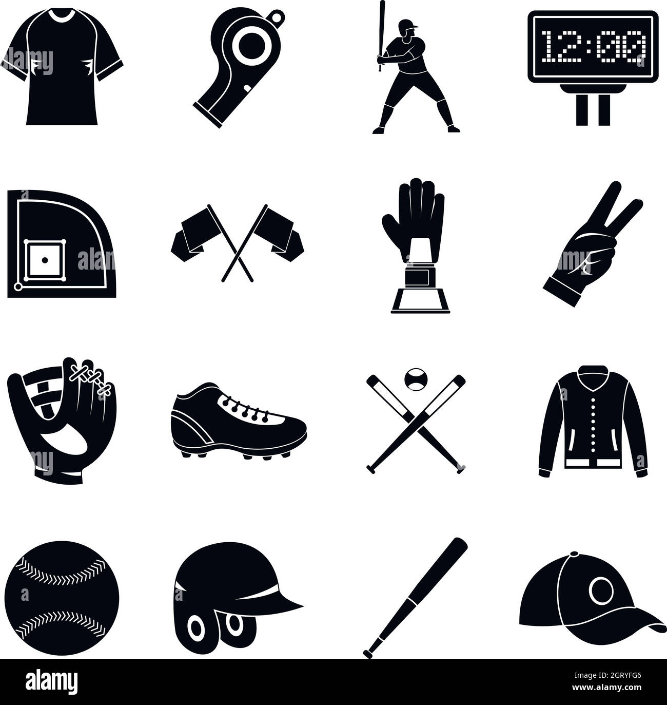 Baseball icons set, simple style Stock Vector Image & Art - Alamy