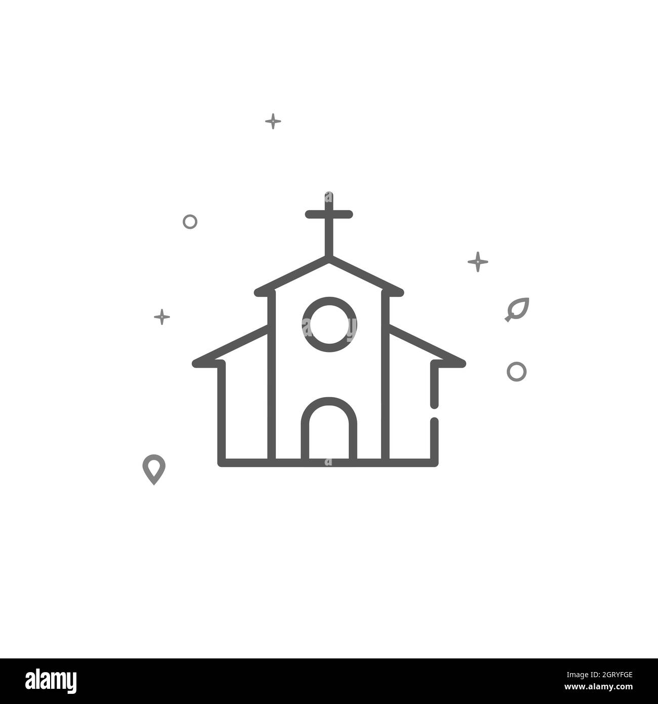 Church, chapel simple line icon. Building symbol, pictogram, sign ...