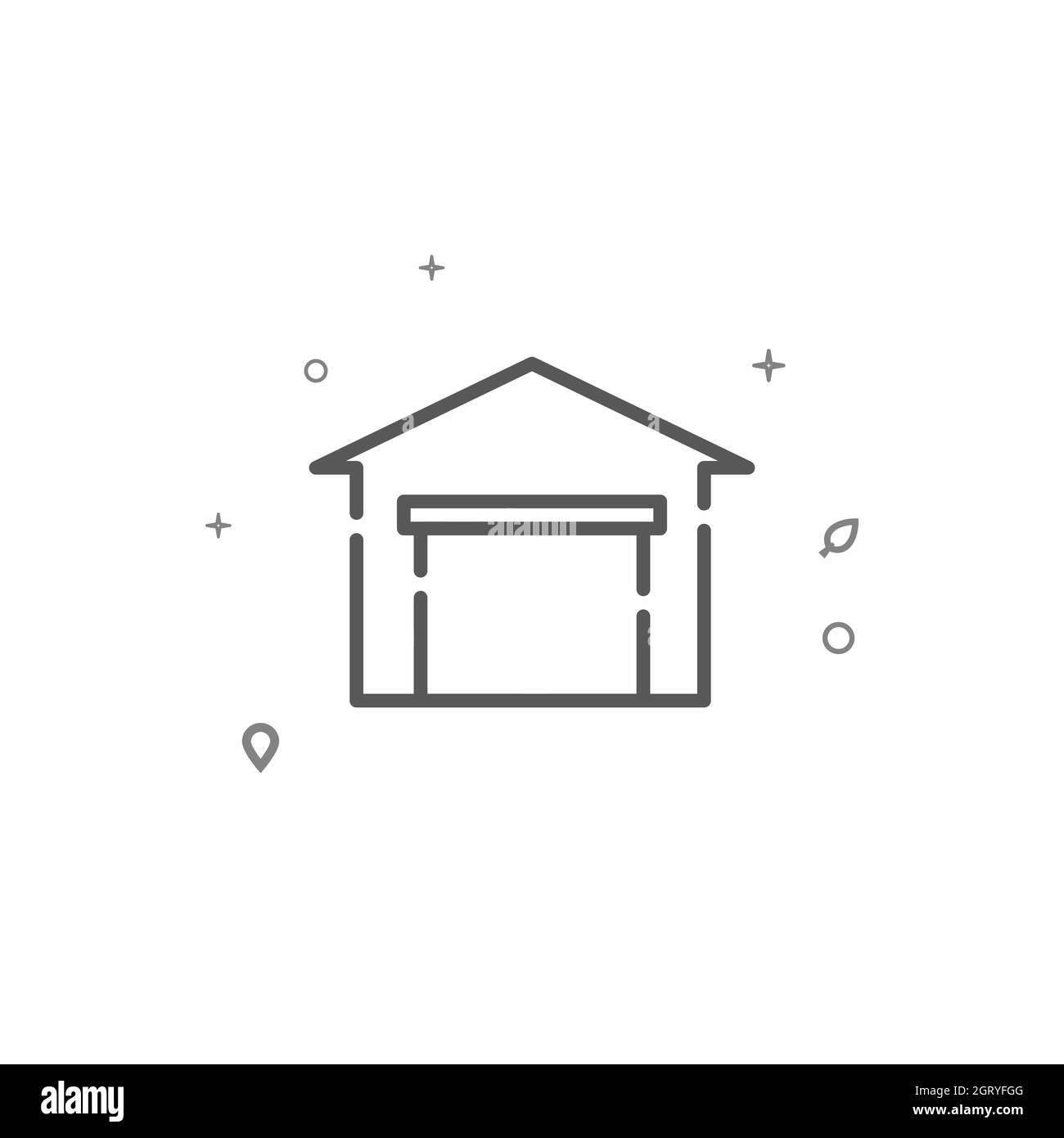 Car garage simple line icon. Building symbol, pictogram, sign isolated ...