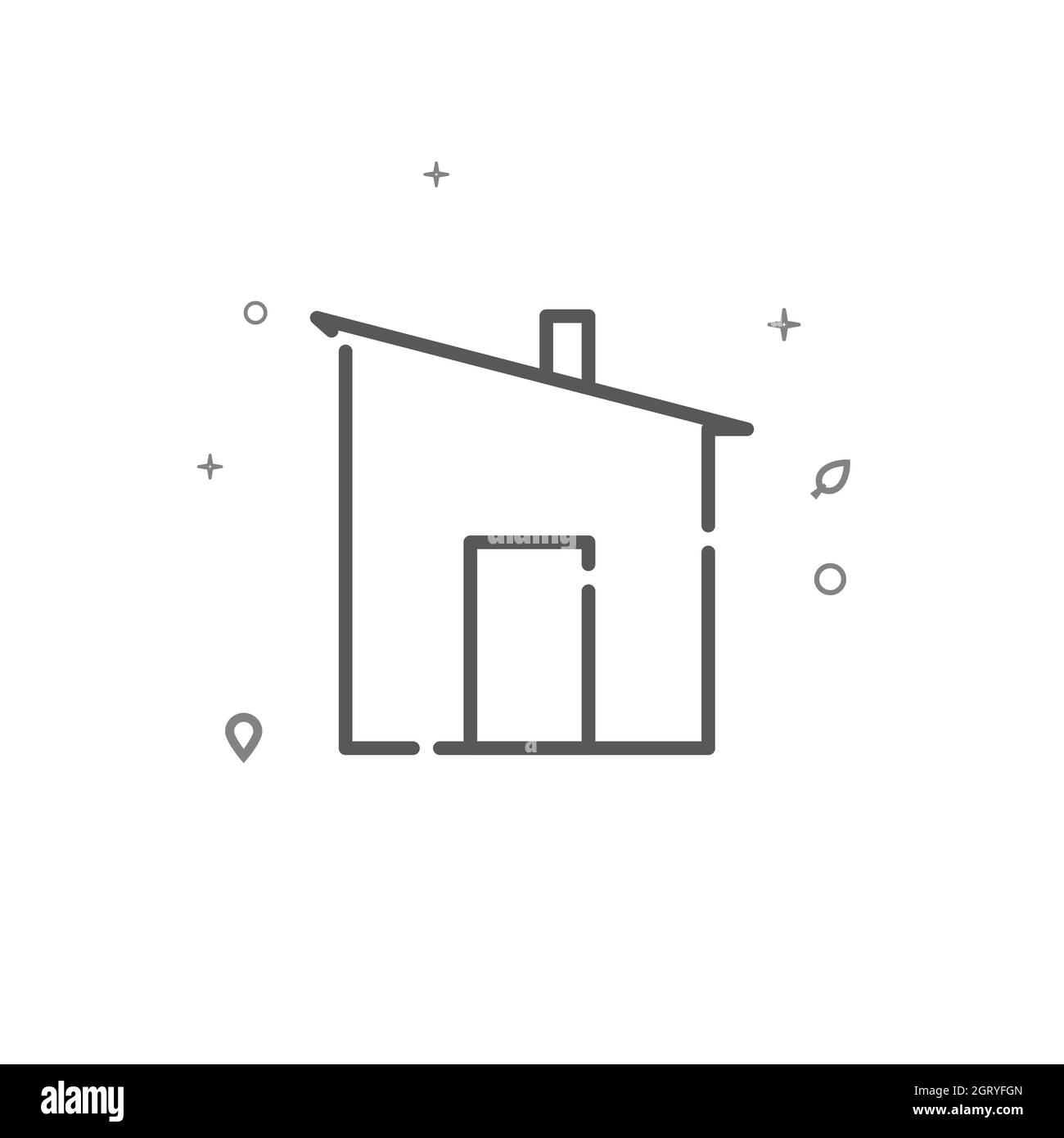 Barn, change house, bathhouse simple line icon. Building symbol ...