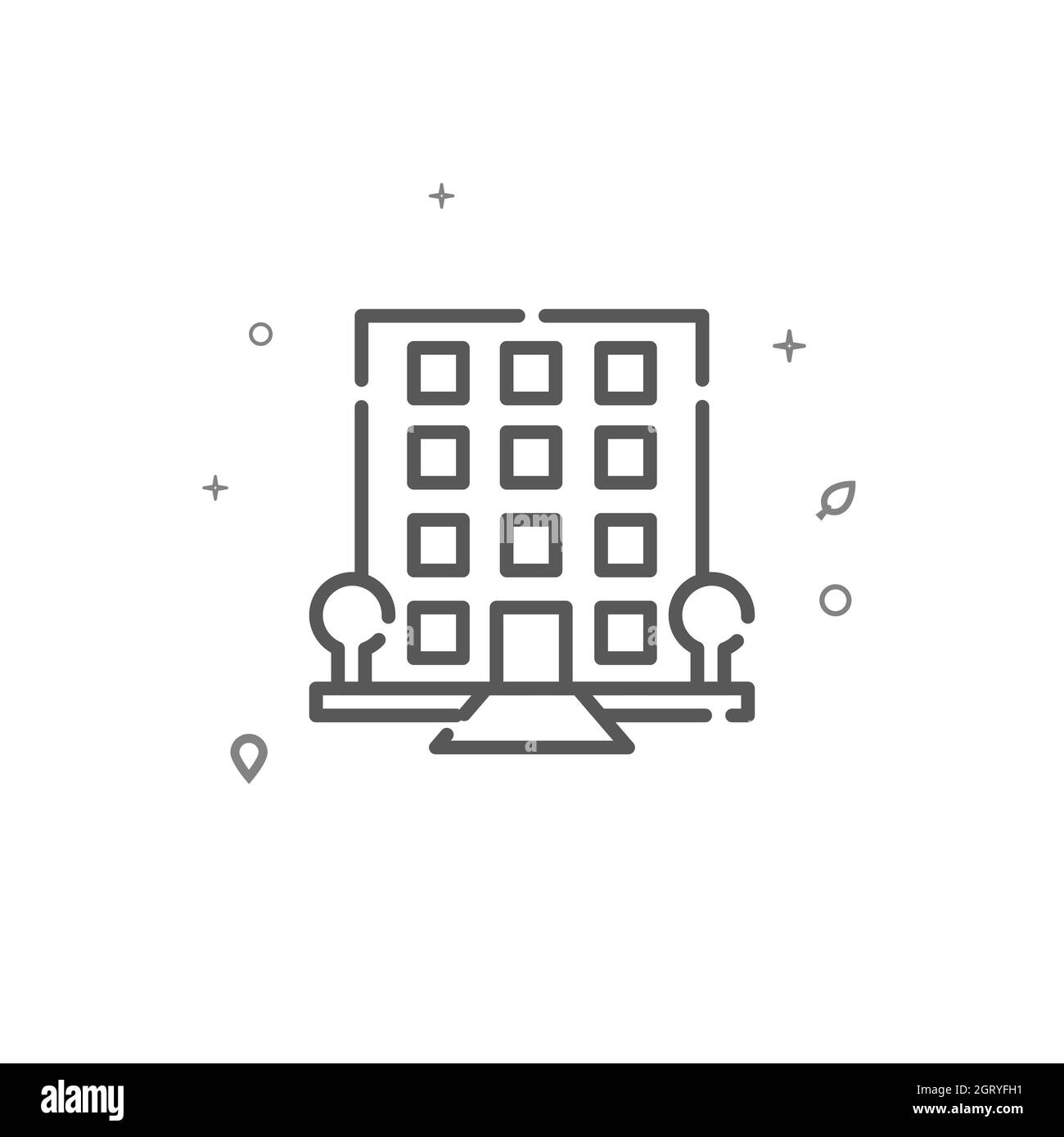 Luxury house, hotel, condo simple line icon. Building symbol, pictogram ...