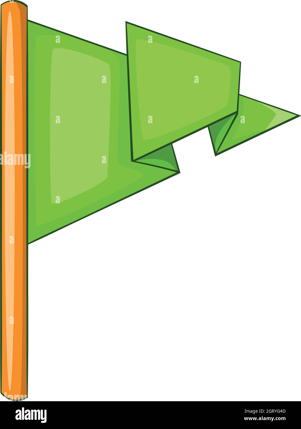 Green flag icon, cartoon style Stock Vector Image & Art - Alamy