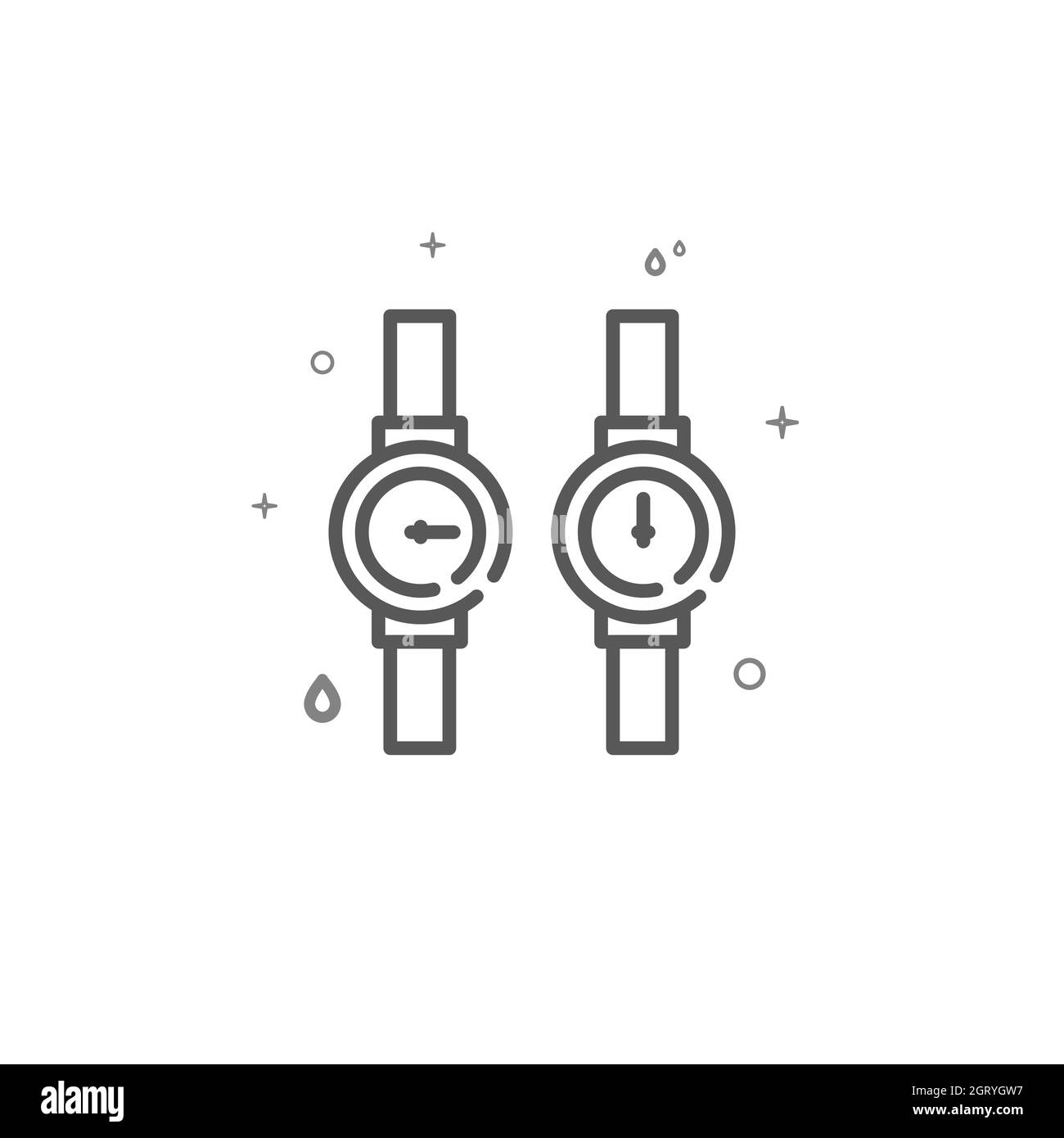 Water meters simple line icon. Plumbing symbol, pictogram, sign ...