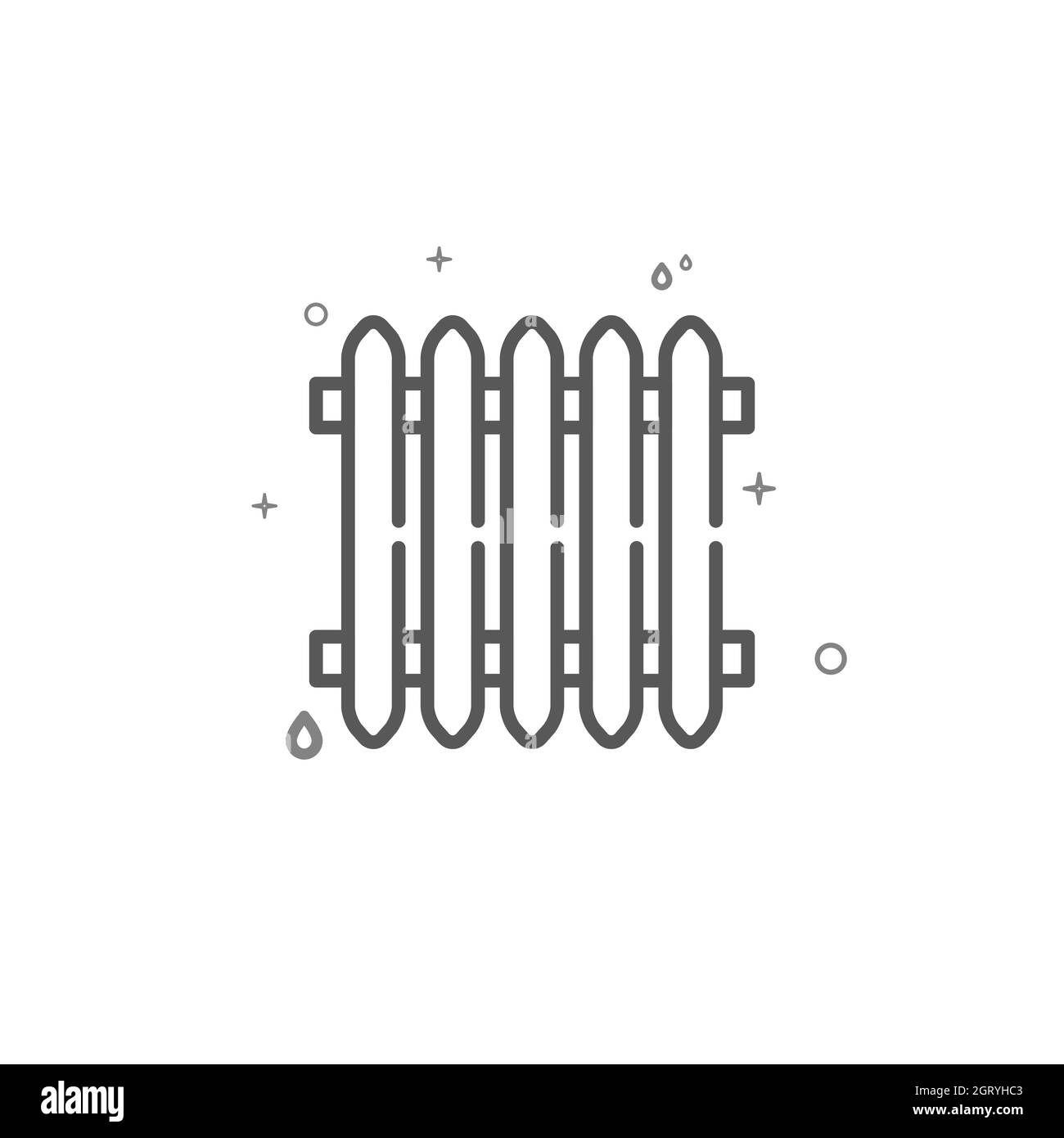 Heating battery radiator simple line icon. Plumbing symbol, pictogram ...