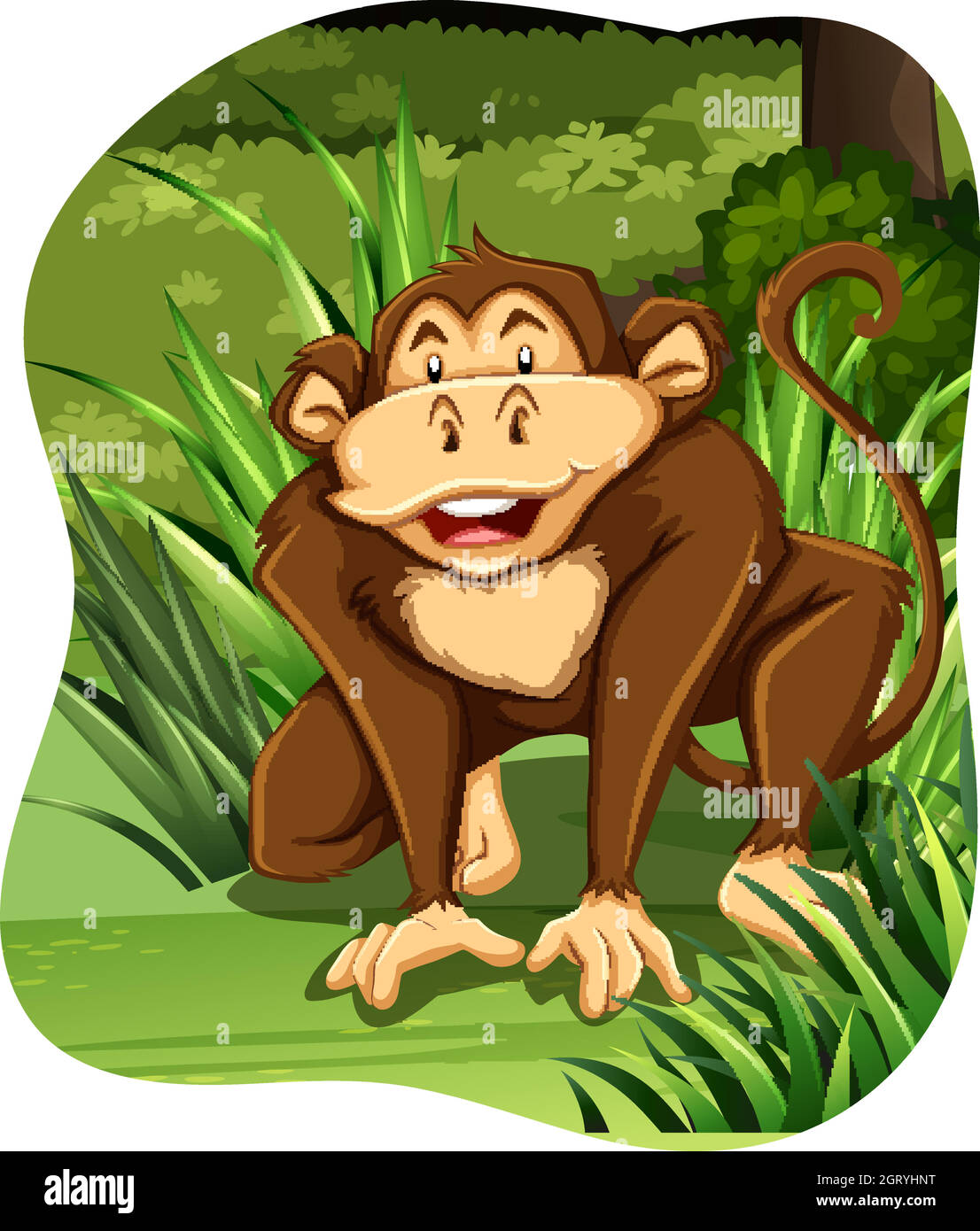 Line style monkey ape Cut Out Stock Images & Pictures - Alamy