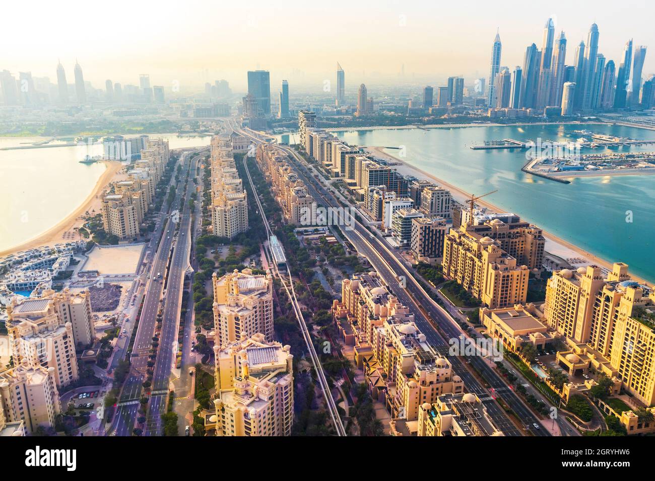 Dubai, UAE - 09.24.2021 Areal view from The View at The Palm Stock ...