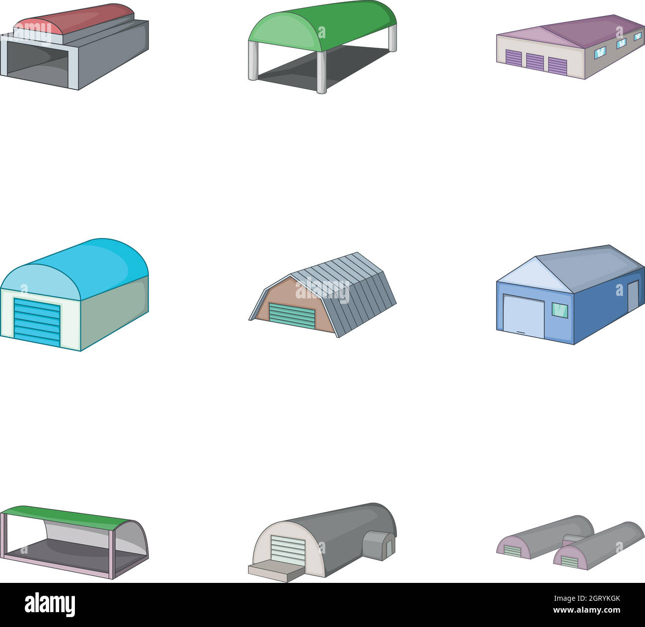 Car garage icons set, cartoon style Stock Vector Image & Art - Alamy