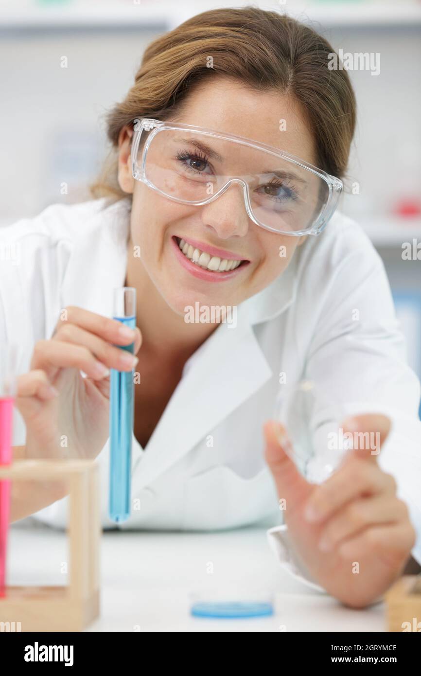 happy woman in the lab Stock Photo - Alamy
