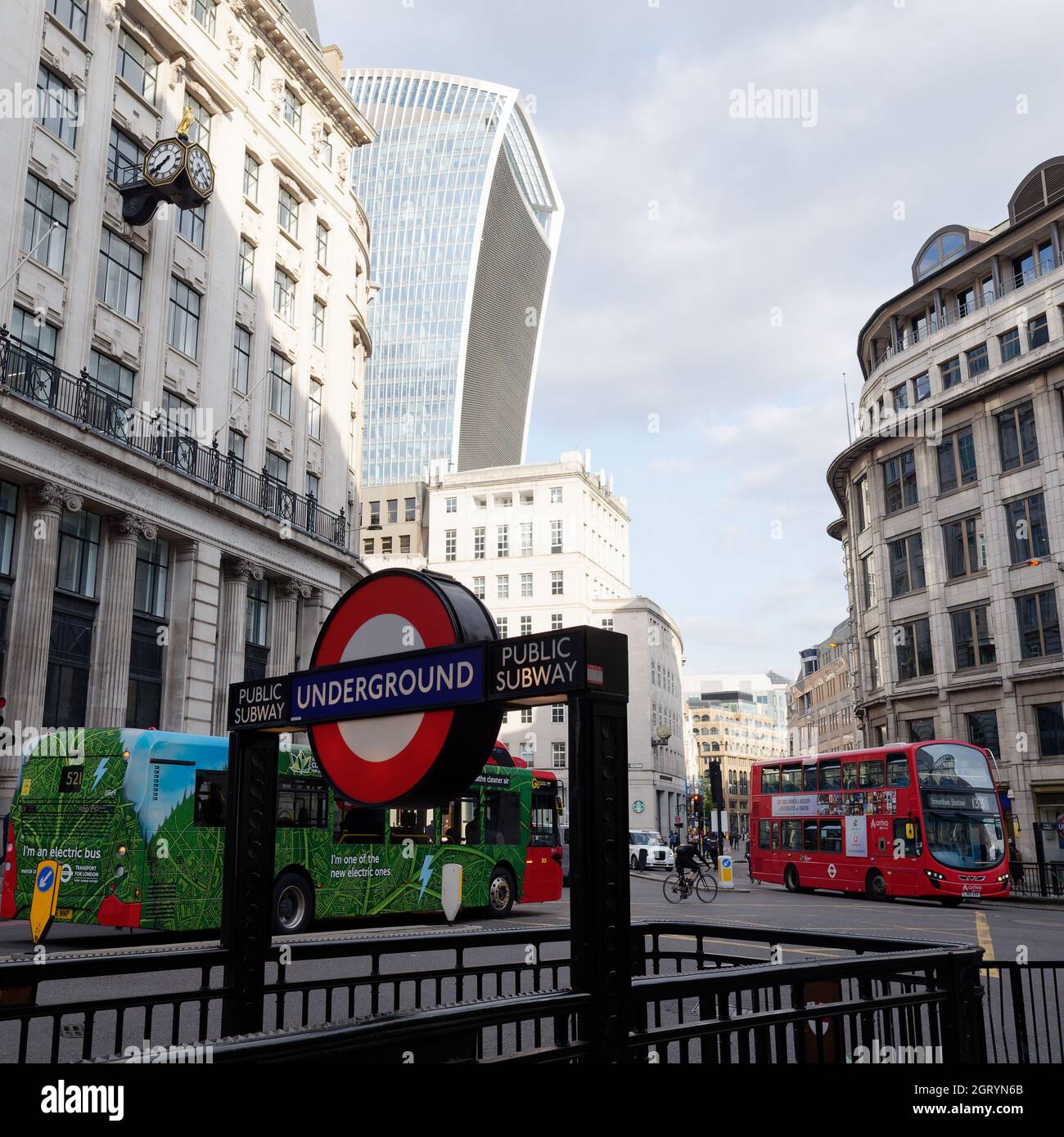 London, Greater London, England, September 21 2021. Underground station ...