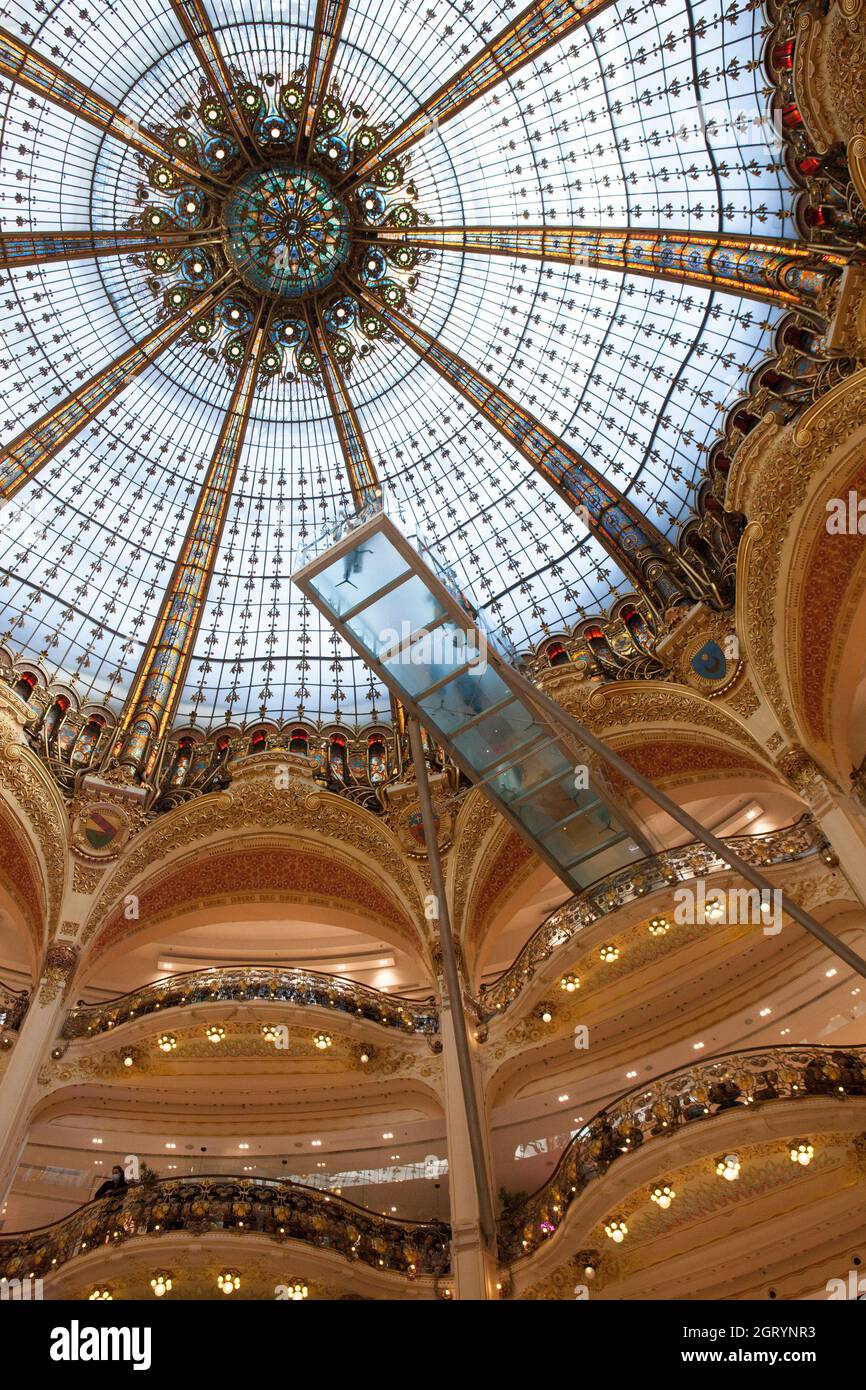 Paris france stained glass dome shopping luxury hi-res stock ...