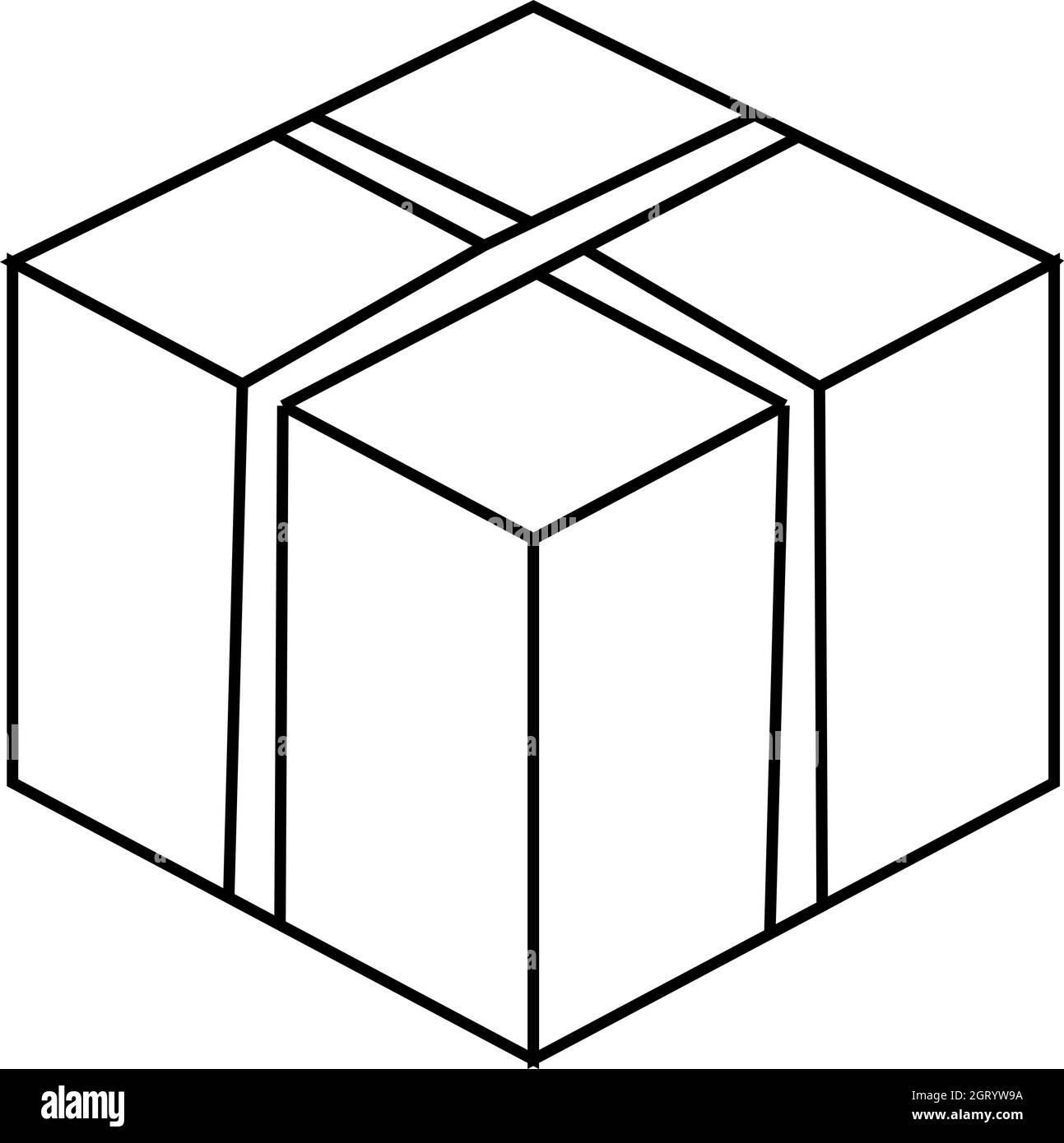 Big box icon, outline style Stock Vector Image & Art - Alamy