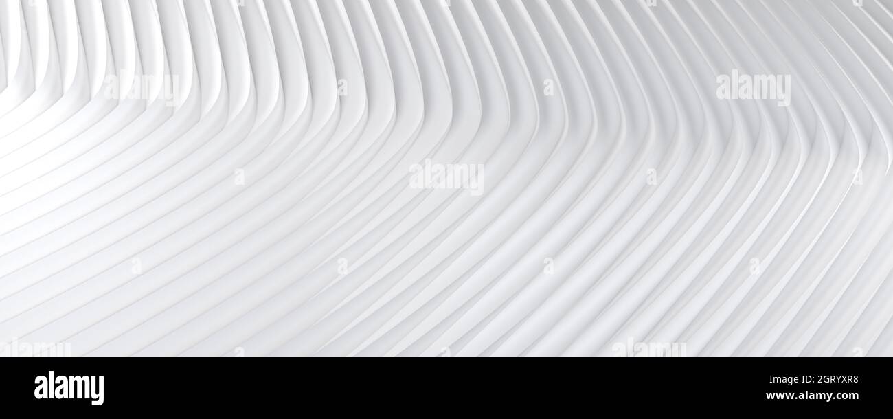 Abstract white lines and waves pattern. Template background. 3d render ...
