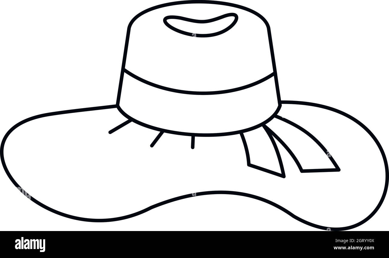 Woman hat icon, outline style Stock Vector Image & Art - Alamy