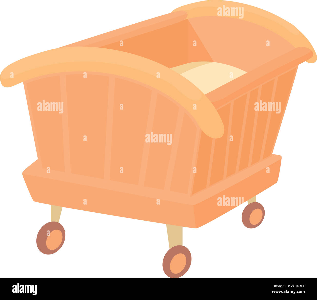 Wooden baby cot icon, cartoon style Stock Vector Image & Art - Alamy