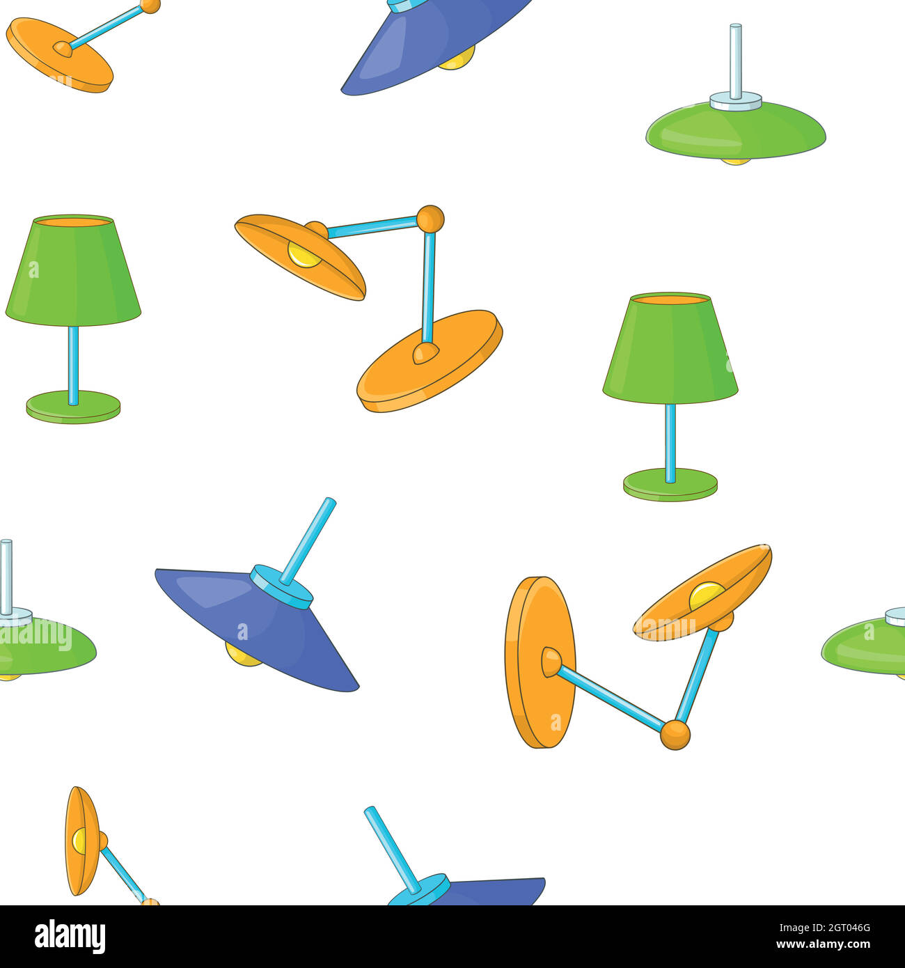 Types of lamps pattern, cartoon style Stock Vector Image & Art - Alamy