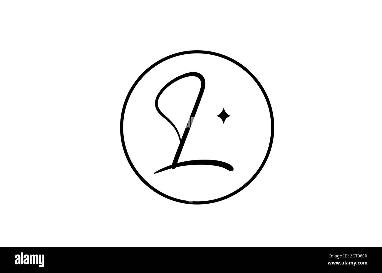 L alphabet letter logo for business with star and circle. Simple ...
