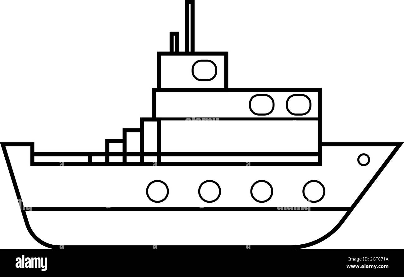 Ship icon, outline style Stock Vector Image & Art - Alamy