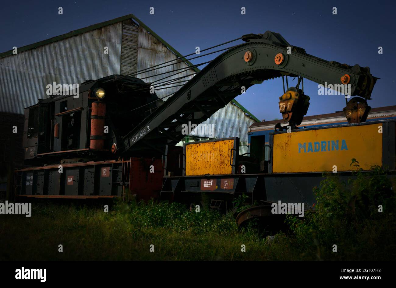 Old wrecker in the night Stock Photo - Alamy