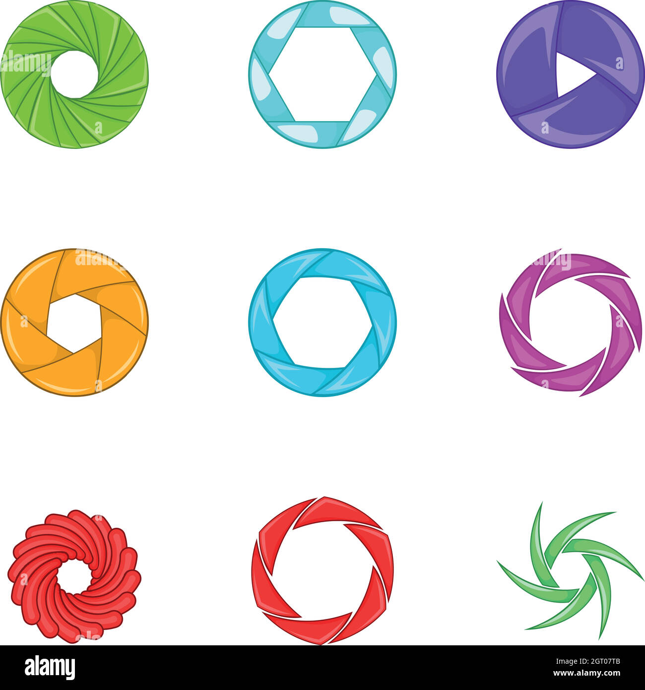 Camera aperture icons set, cartoon style Stock Vector Image & Art - Alamy