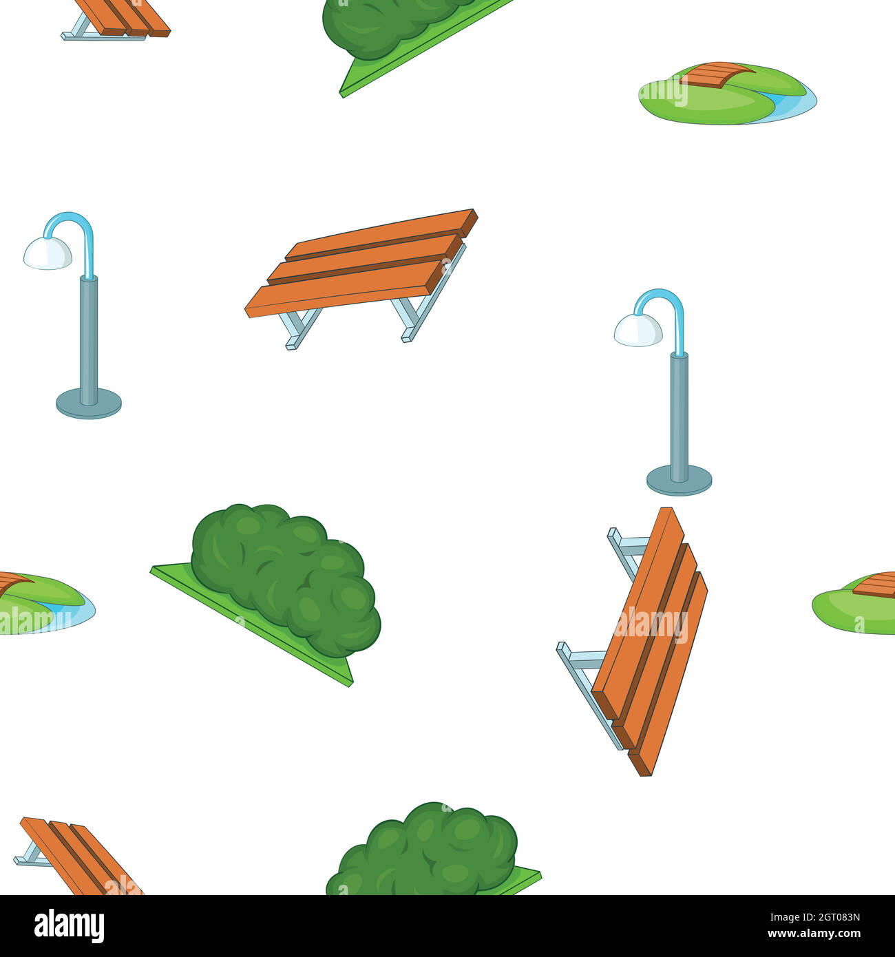 Park equipment pattern, cartoon style Stock Vector Image & Art - Alamy