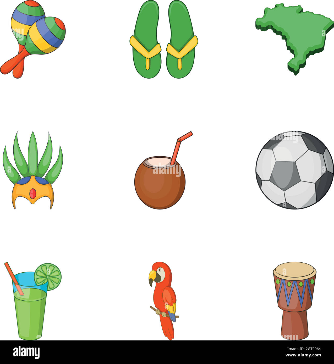 Travel to Brazil icons set, cartoon style Stock Vector Image & Art - Alamy