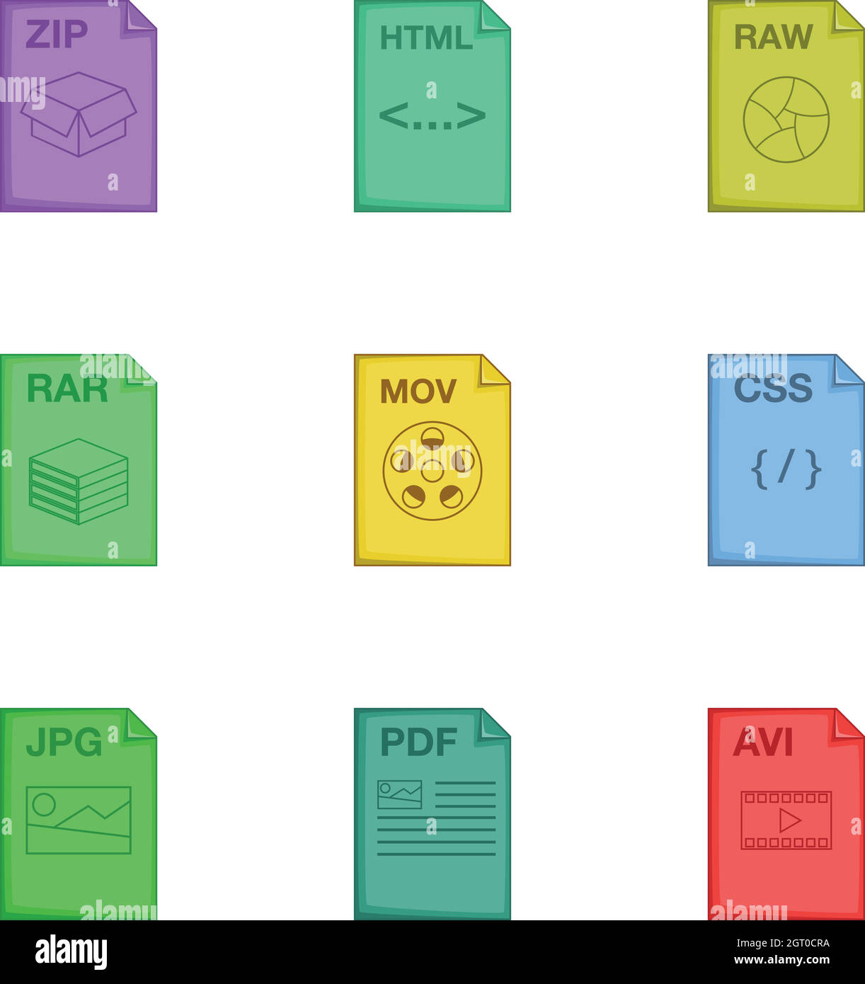 Document icons set, cartoon style Stock Vector Image & Art - Alamy