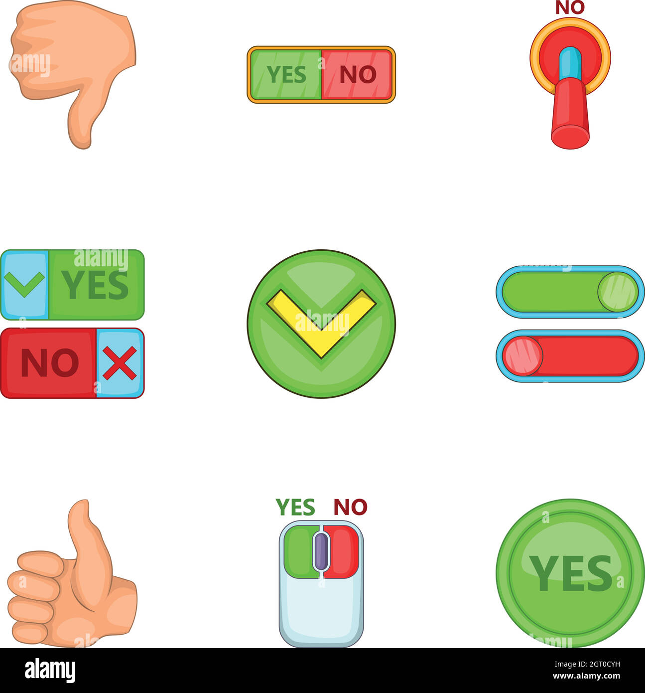 Check mark icons set, cartoon style Stock Vector Image & Art - Alamy