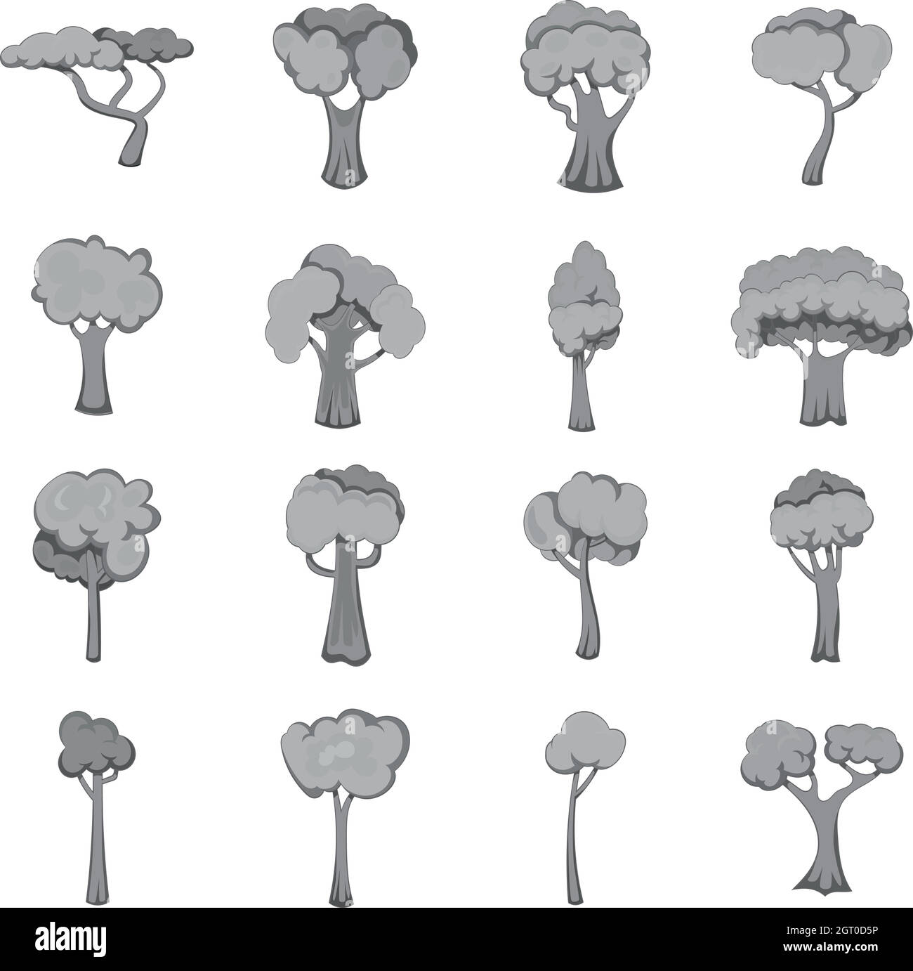 Green trees icons set, monochrome style Stock Vector Image & Art - Alamy