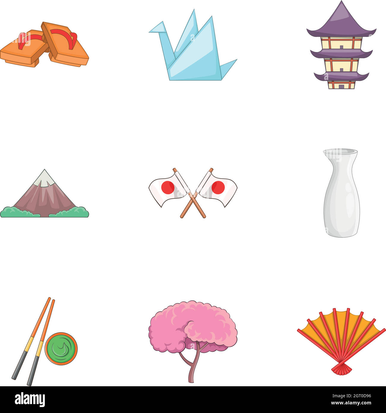 Japan icons set, cartoon style Stock Vector Image & Art - Alamy