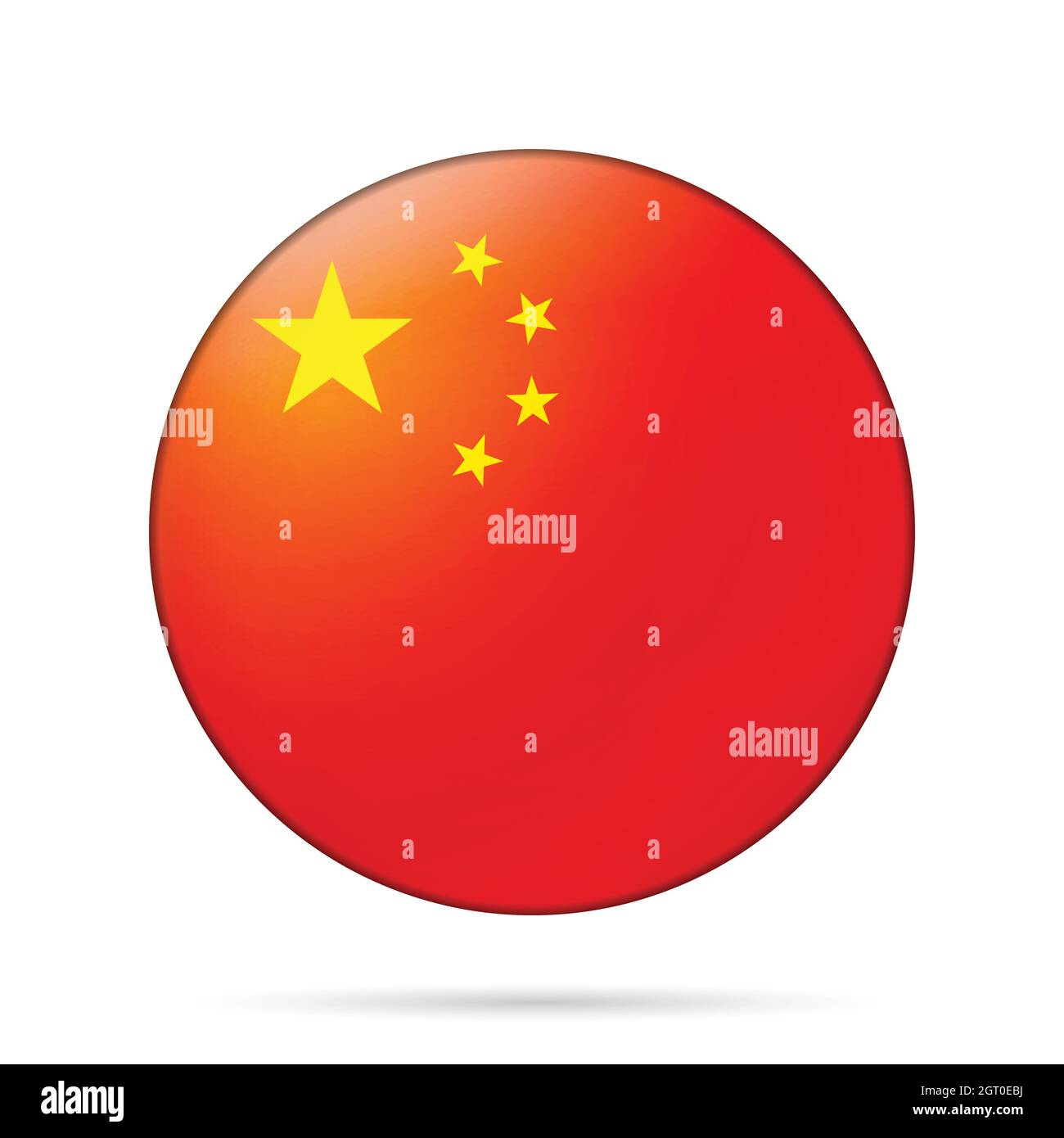 Glass light ball with flag of China. Round sphere, template icon ...