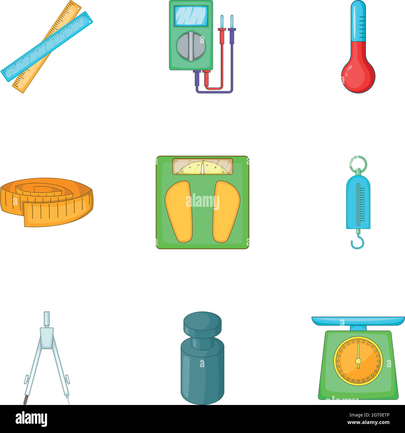 Tools for measurement icons set, cartoon style Stock Vector Image & Art ...