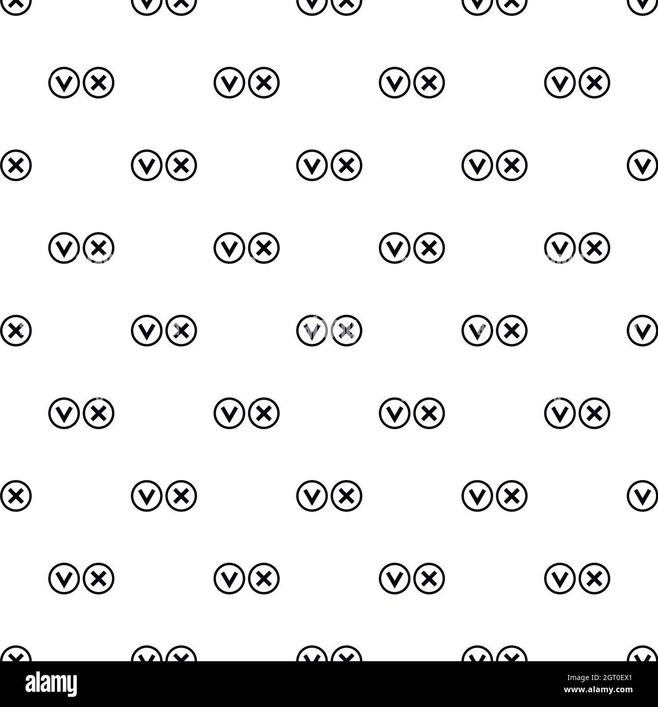 Circular check mark symbols pattern, simple style Stock Vector Image ...