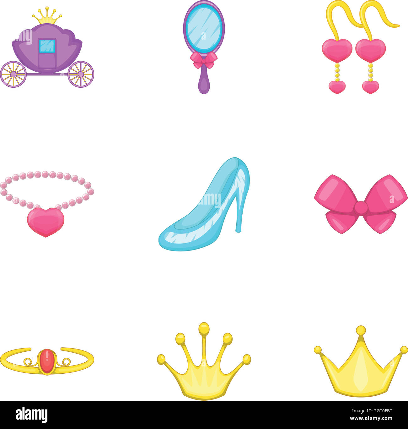 Little princess icons set, cartoon style Stock Vector Image & Art - Alamy