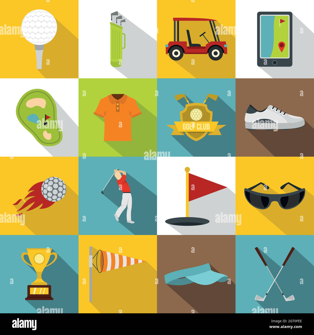 Golf items icons set, flat style Stock Vector Image & Art - Alamy
