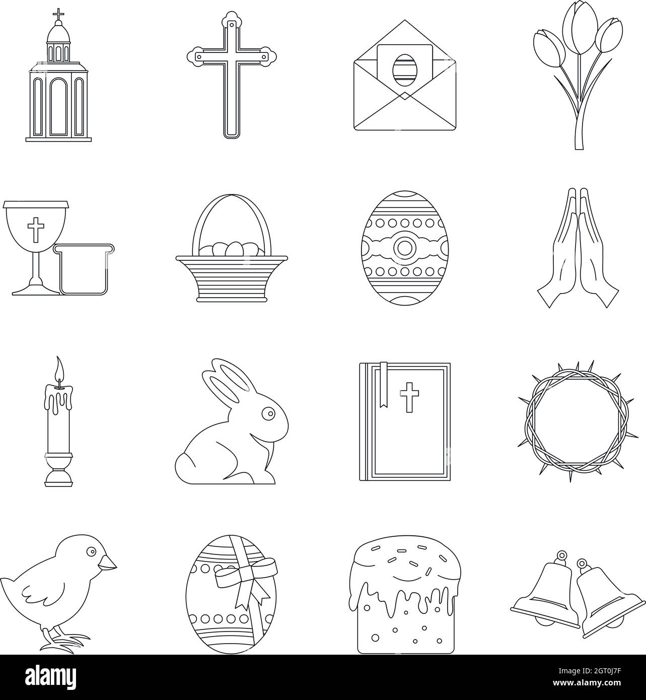 Prayer icons set outline Stock Vector Images - Alamy