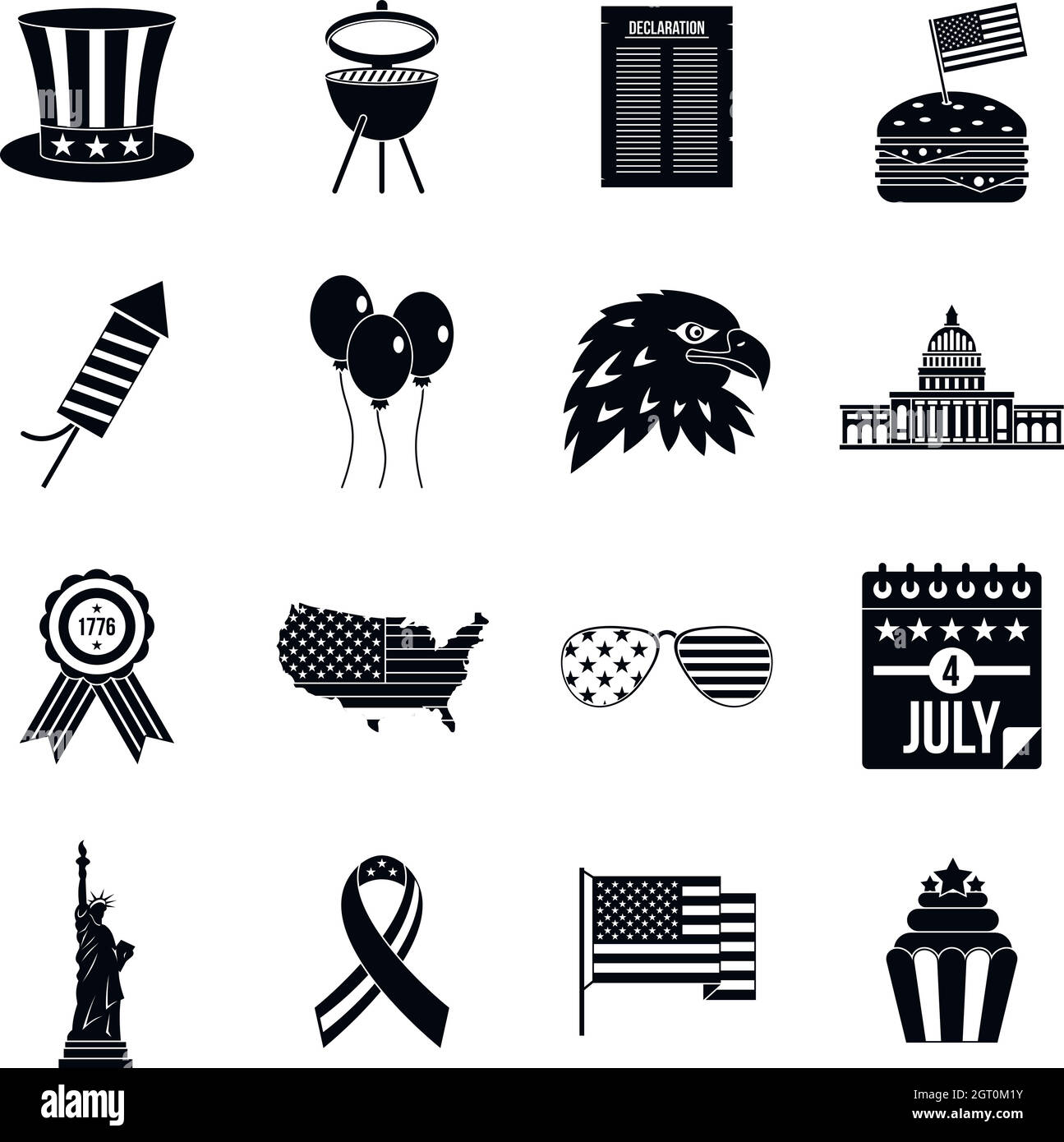 Independence day flag icons set, simple style Stock Vector Image & Art ...