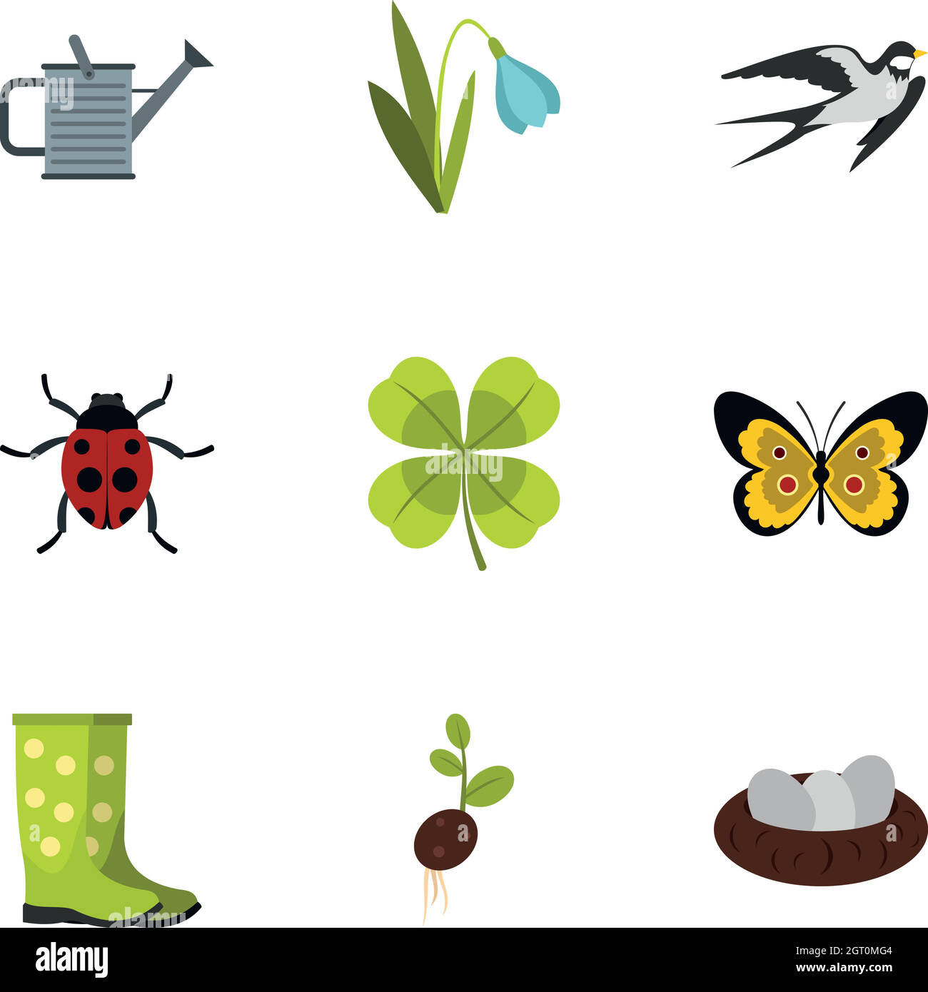 Garden maintenance icons set, flat style Stock Vector Image & Art - Alamy