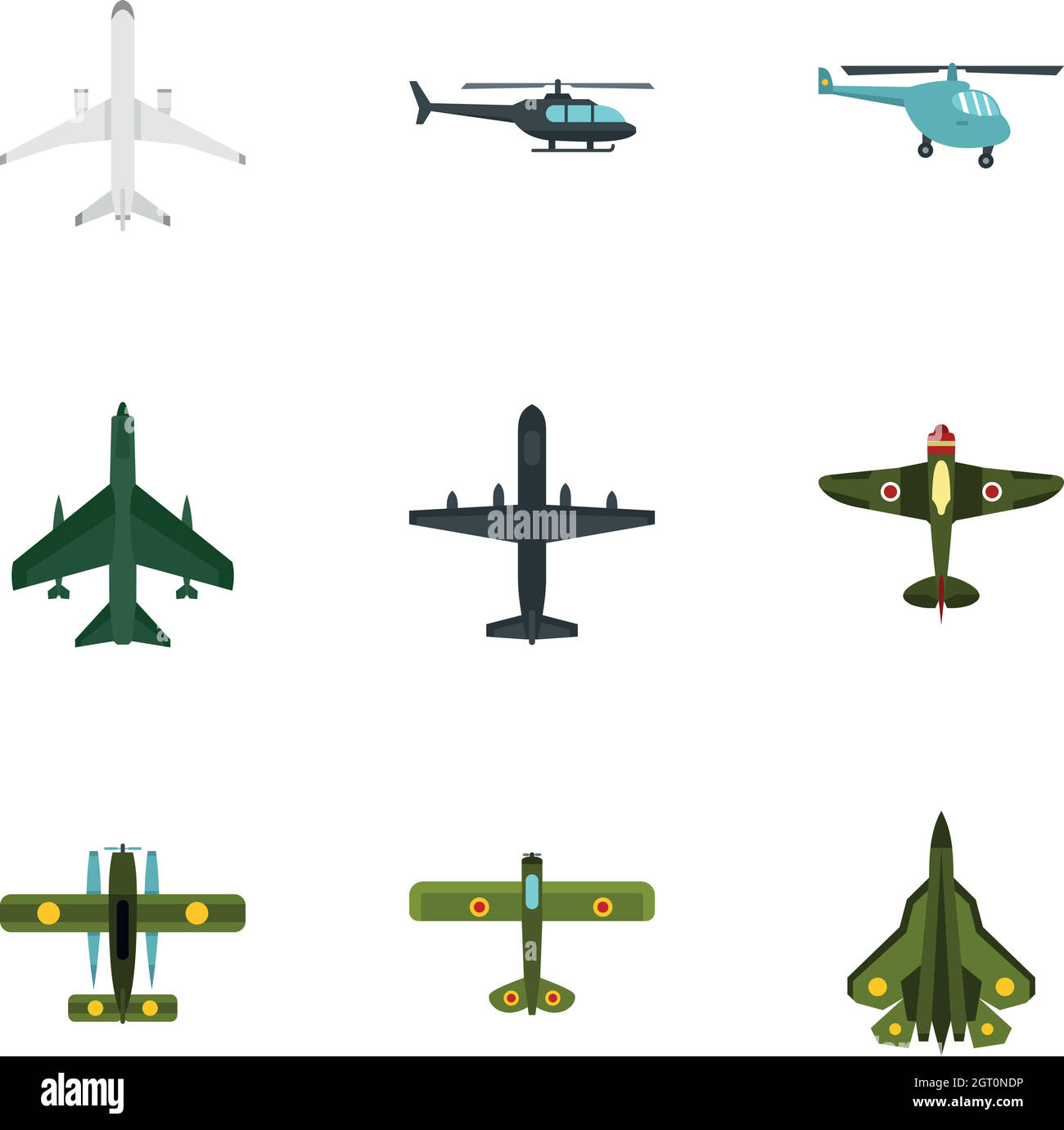 Aircraft icons set, flat style Stock Vector Image & Art - Alamy
