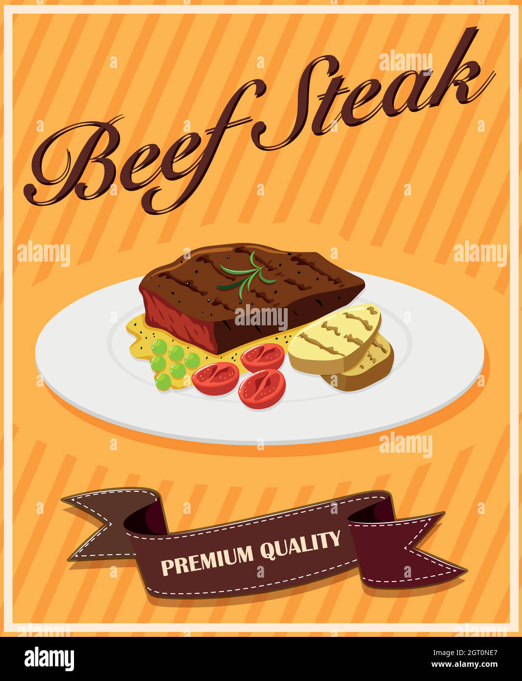Menu cooked grilled beef Stock Vector Images - Alamy