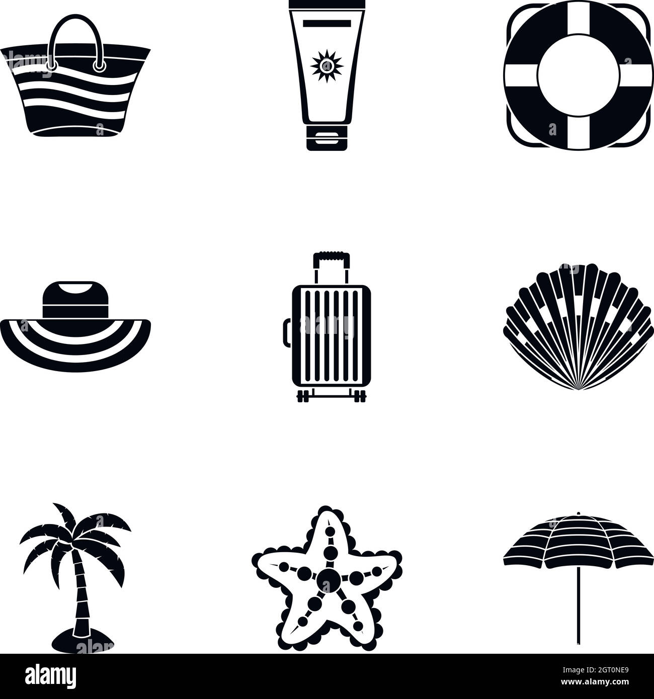Sandy beach icons set, simple style Stock Vector Image & Art - Alamy