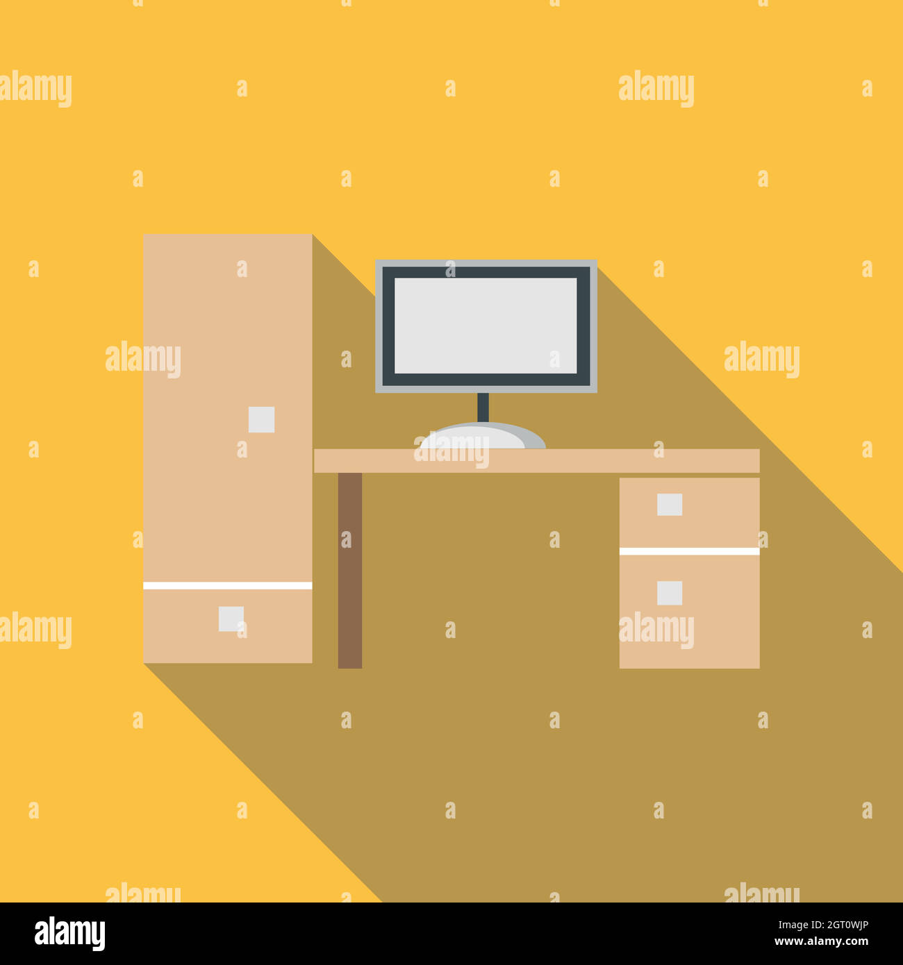Flat desk illustration Stock Vector Images - Alamy