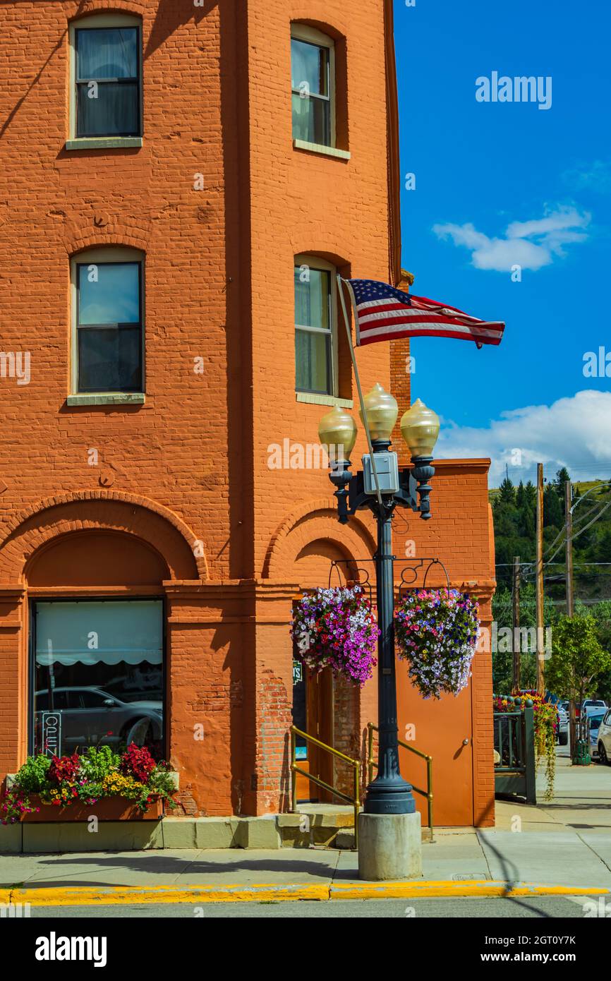 classic street corner in an American town Stock Photo - Alamy